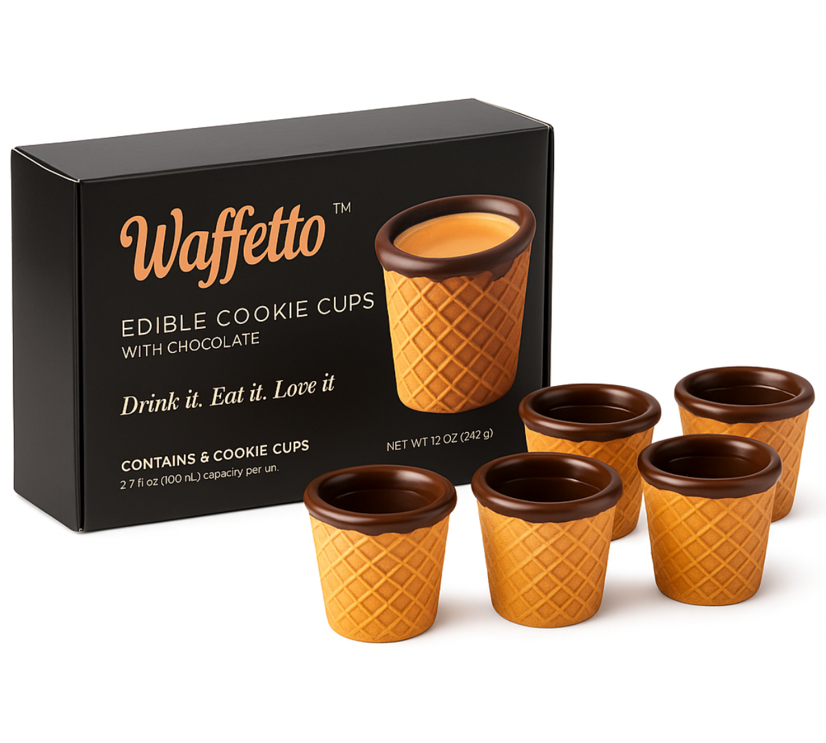 Edible Coffee Cups - Waffetto Cookie Cups